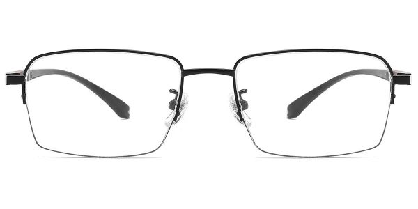 Men Gold Full-rim Metal Square Eyeglasses E294 - KZFOO Glasses